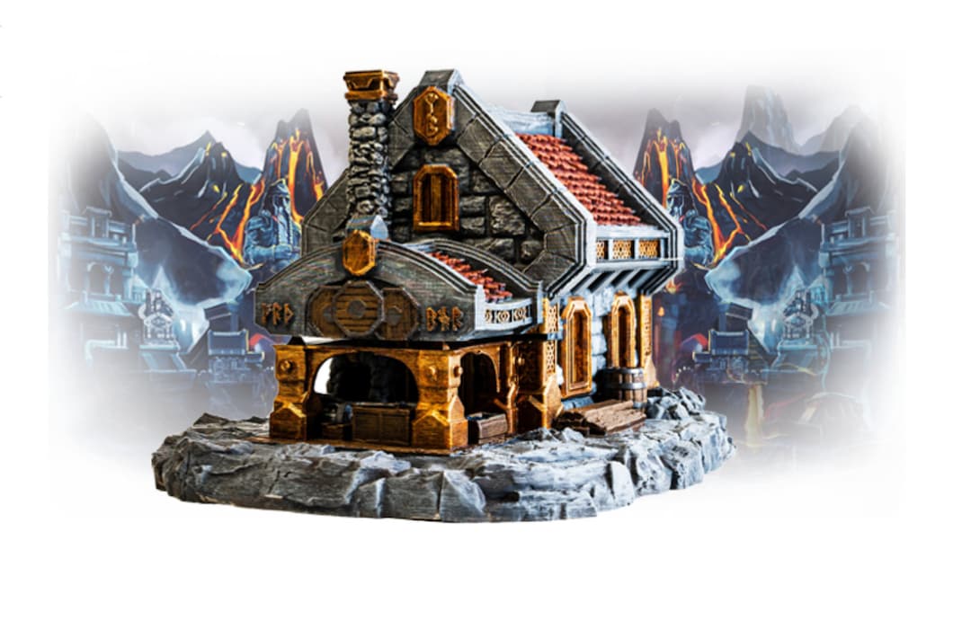 Dnd Dwarven Forge Mountain Dwarf Mining Mountain City Scatter Village Tabletop Terrain Miniature ...
