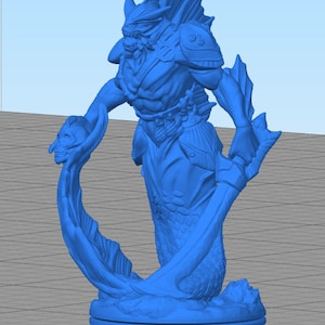Dnd Merrow Merman Mermaid Atlantis Warrior 28mm Miniatures RESIN ...
