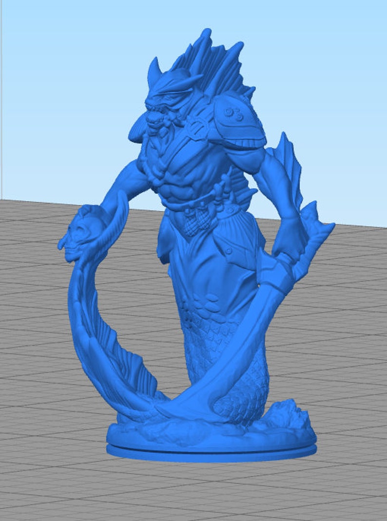 Dnd Merrow Merman Mermaid Atlantis Warrior | 28mm Miniatures RESIN ...