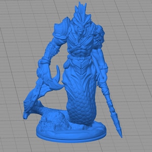 Dnd Merrow RESIN Atlantic Warrior Guard Merfolk Merman | Wargaming ...