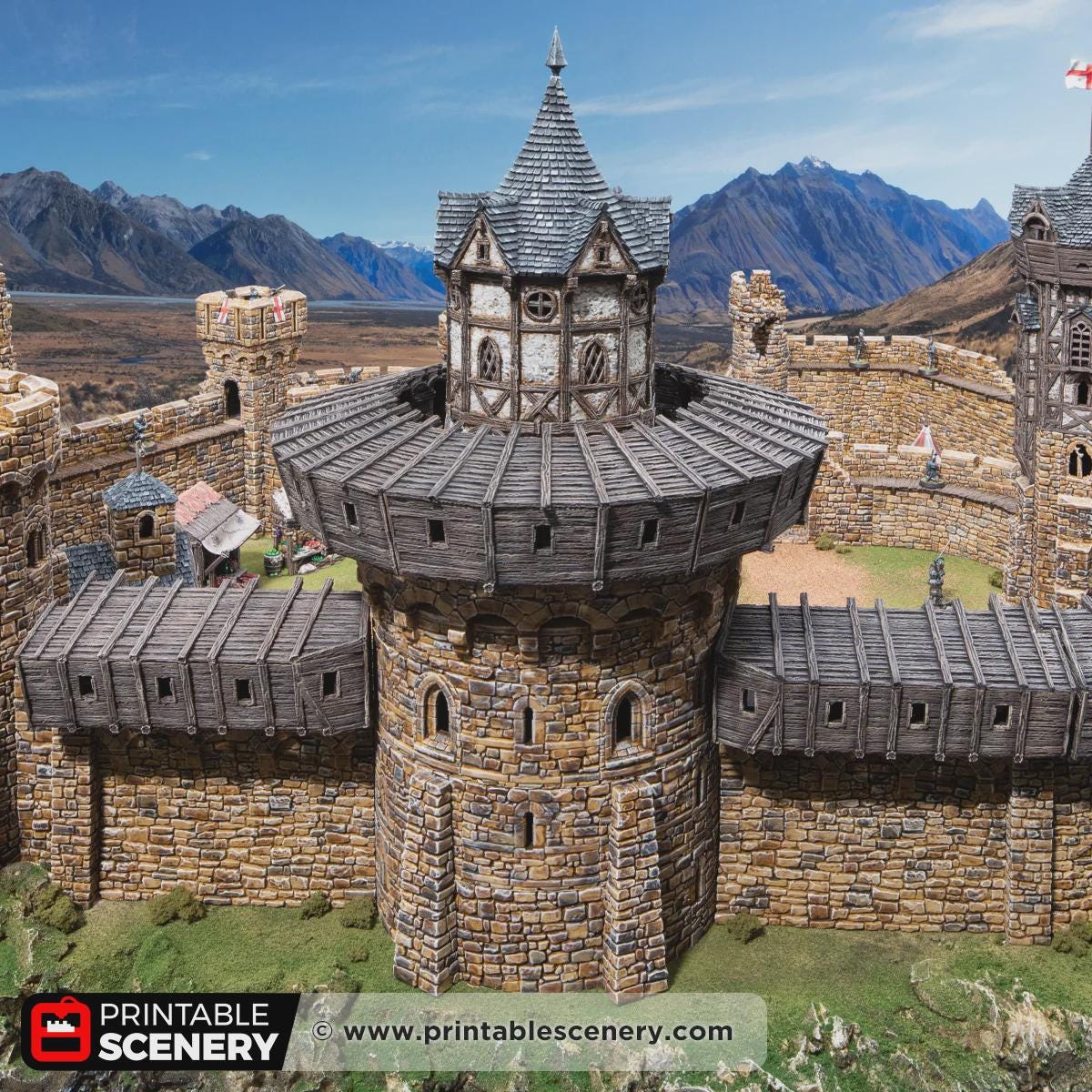 Dnd Round Keep Throne and Ash HEX Castle Walls Fortress Fort Tabletop ...