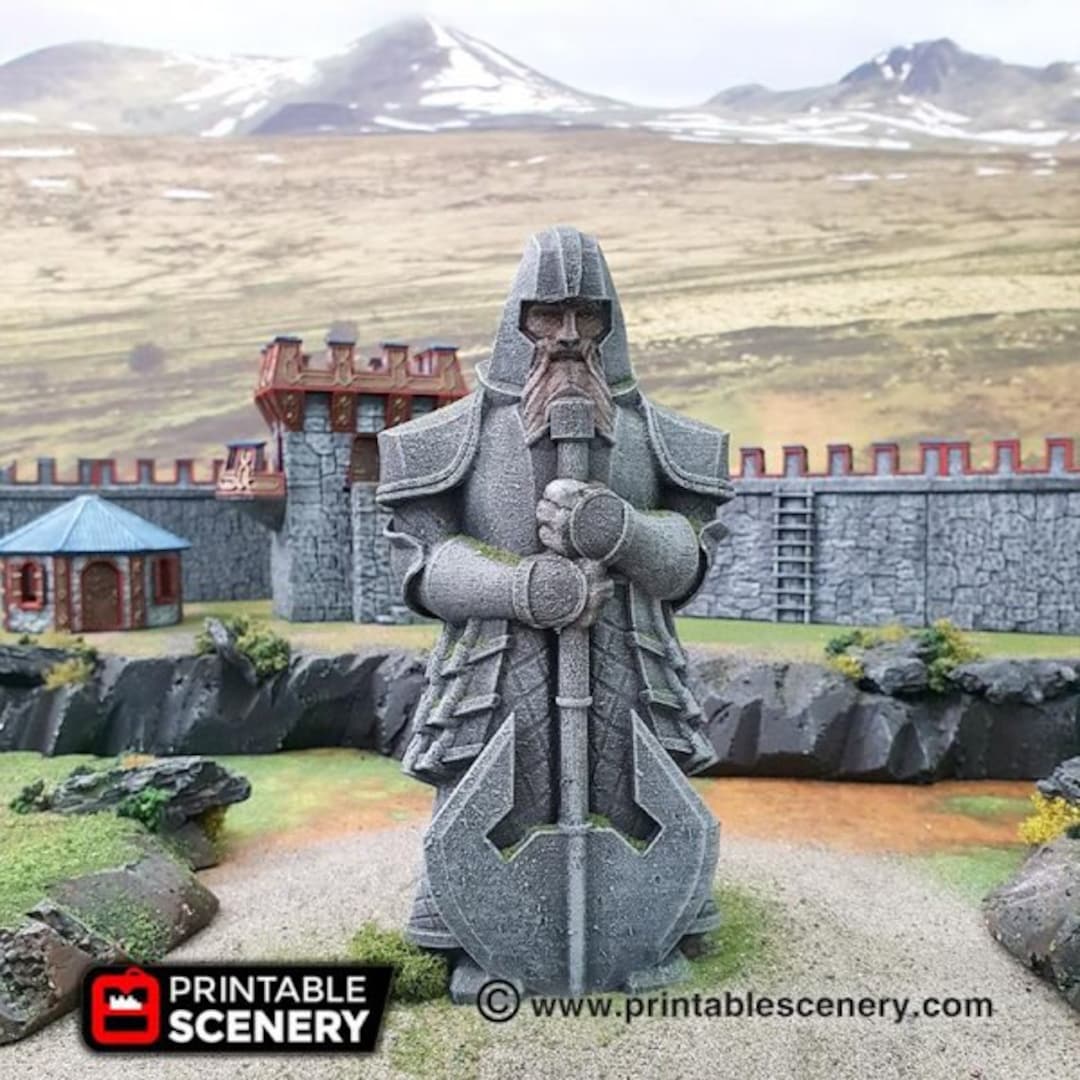 Dnd Dwarven Statue Forge City Monument Tabletop Scatter Terrain RPG D&D ...