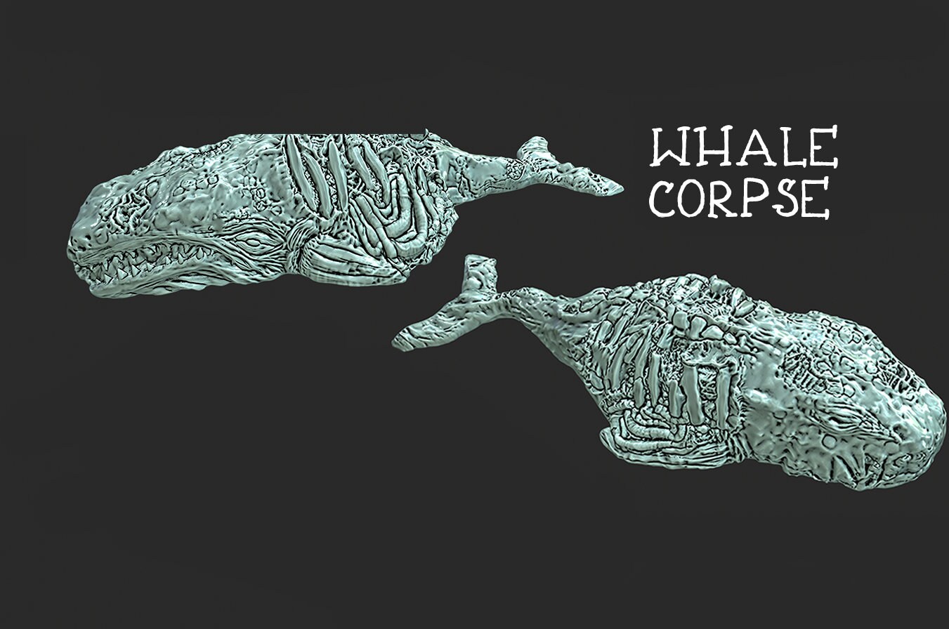 Dnd Whale Corpse Carcass Beached Tabletop Scatter Terrain Sea - Etsy