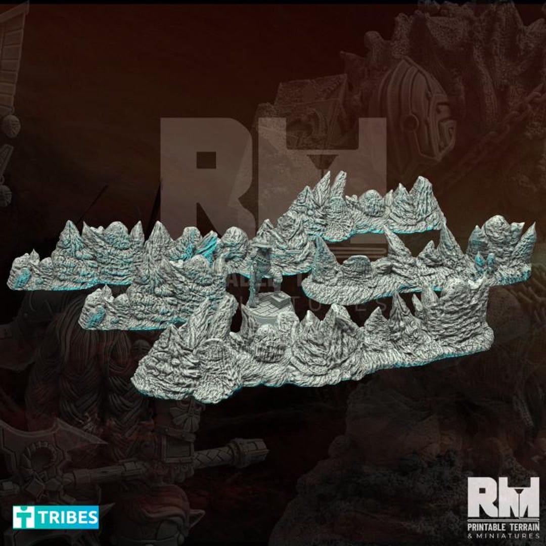 Dnd Low Lava Walls Tabletop Scatter Terrain World Building Battle ...