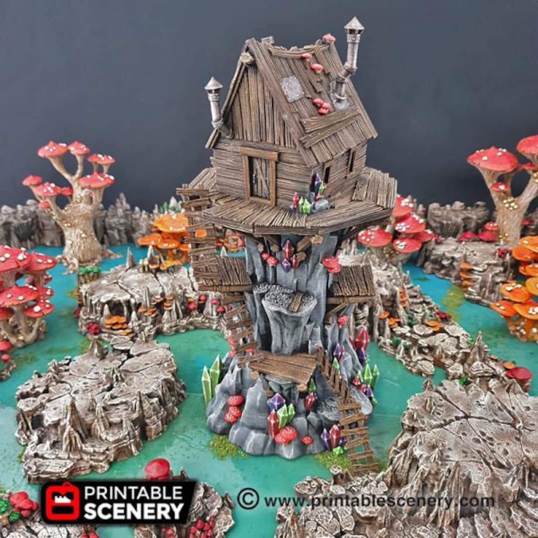 Dnd Shanty Tower Goblin Grotto Mushroom House Tabletop Scatter Terrain ...