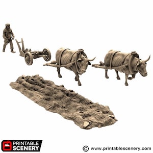 Dnd RESIN Oxen and Plow With Farmer From King and Country Village ...