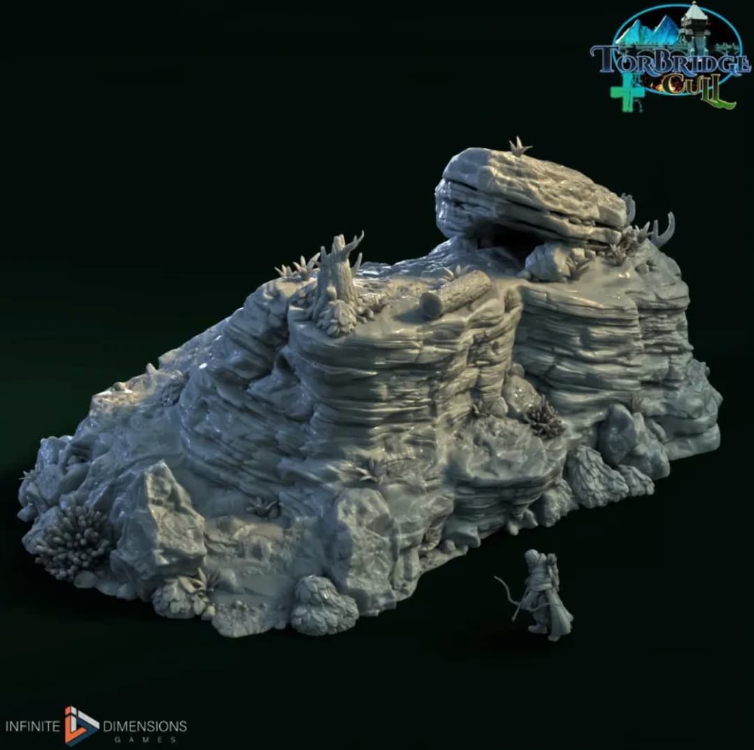 Dnd Highland Hill A Large Rock Skirmish Wilderness Forest Terrain 28mm ...