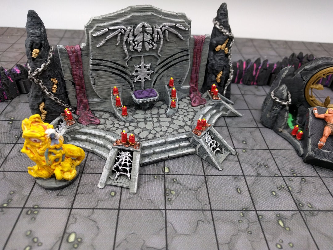 Dnd Spider Queen Throne Lair Underdark Cave Tabletop Scatter Terrain ...