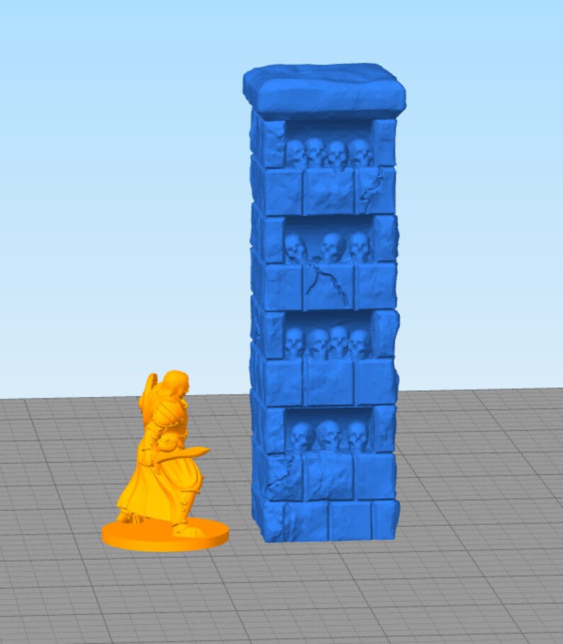 Dnd Small Skeleton Skull Pillar Column Evil 28mm Tabletop - Etsy