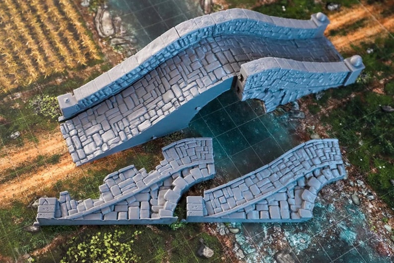 Dnd Large Single Arch Bridge River Crossing Village Medieval Scatter ...