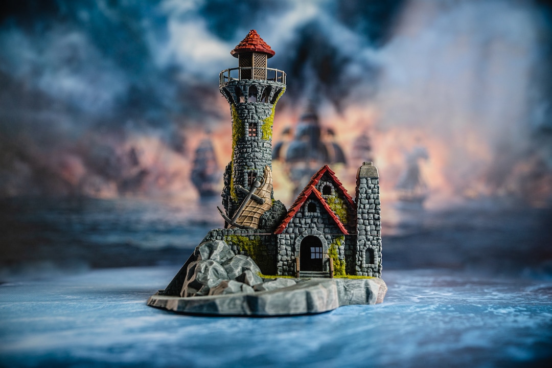 Dnd Lighthouse With Living Quarters Pirate Beach Port Tabletop Scatter ...