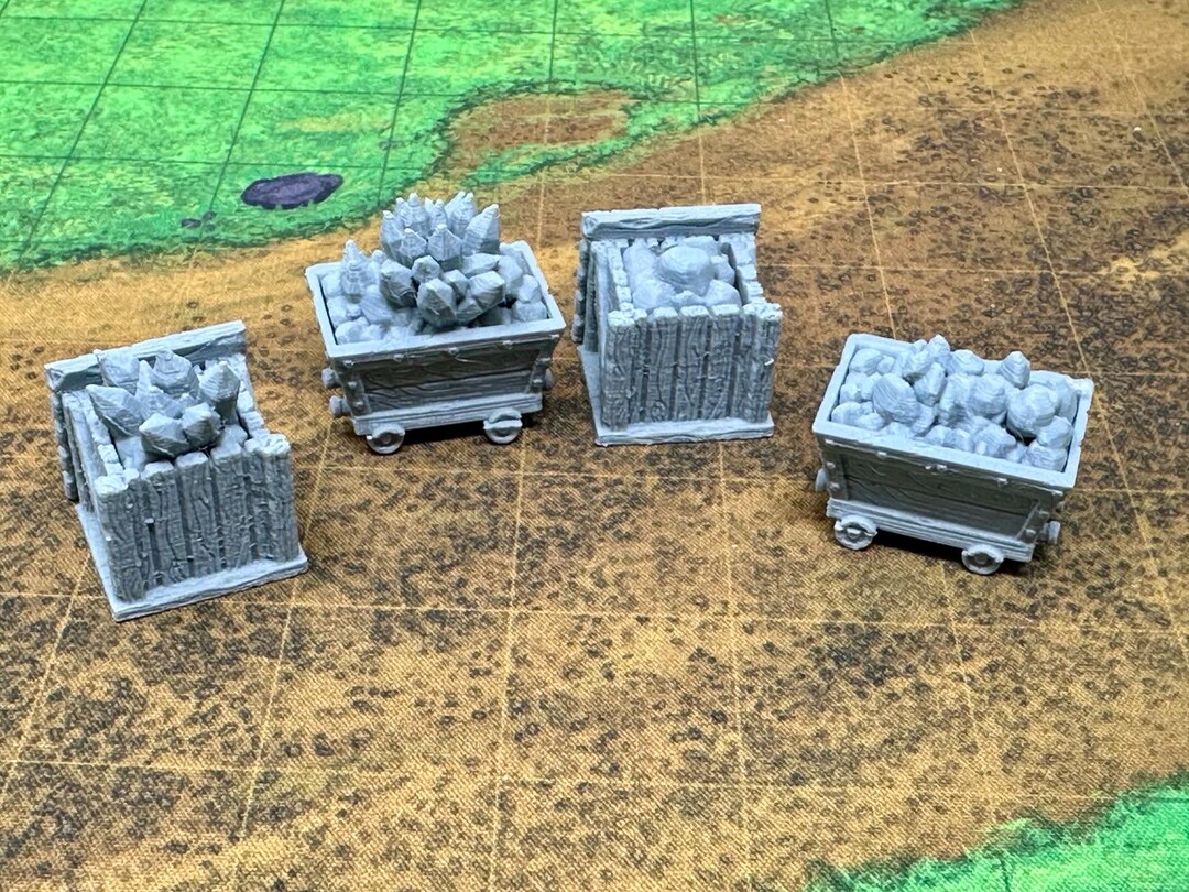 Dnd Mine Cart and Jewels Set Miner Dwarven Mountain Western City ...
