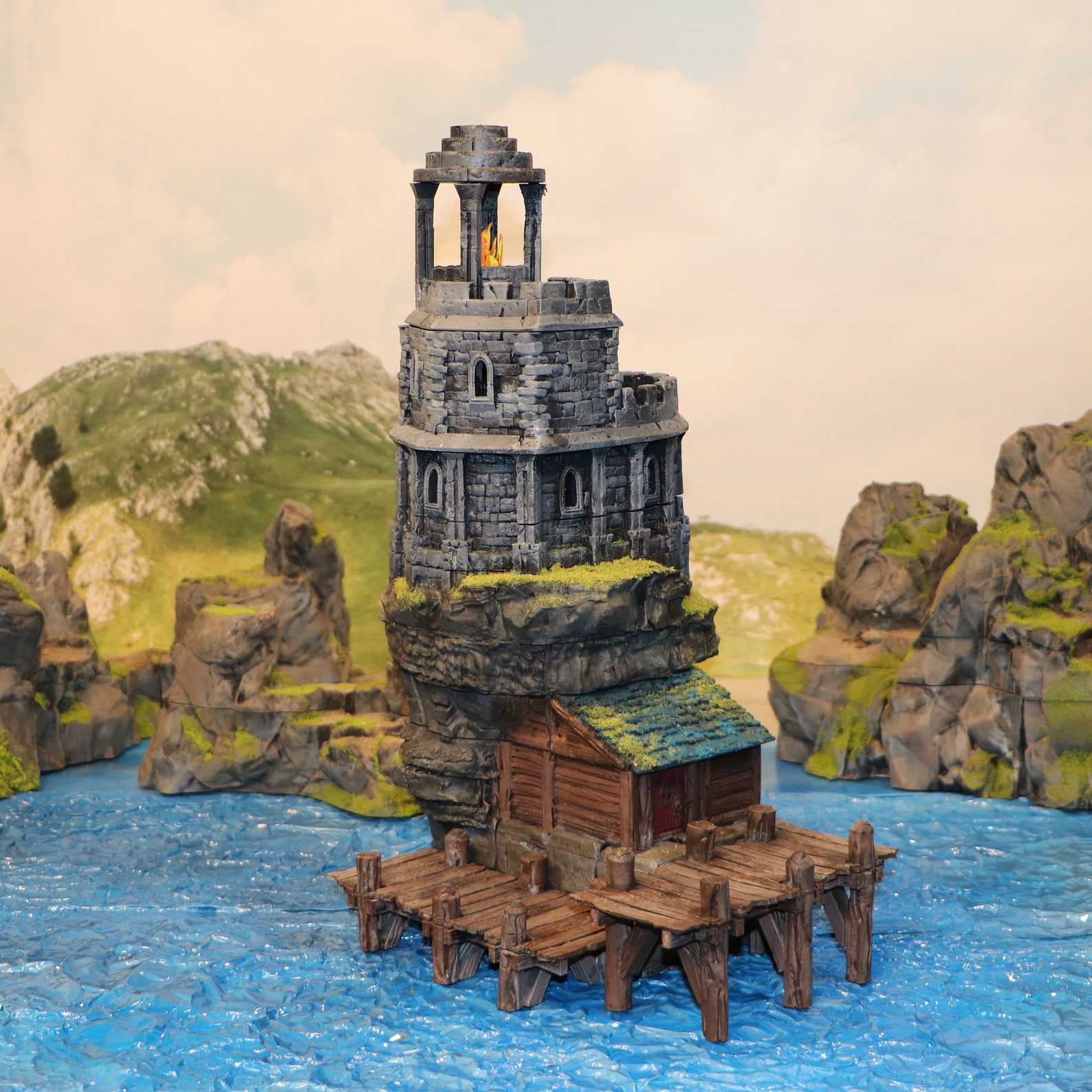 Dnd Lighthouse Watchtower Seaport Beach Cove Tabletop Scatter Terrain ...