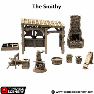 Dnd Blacksmith and Smithy Shop Medieval Village Market Trade Tabletop ...