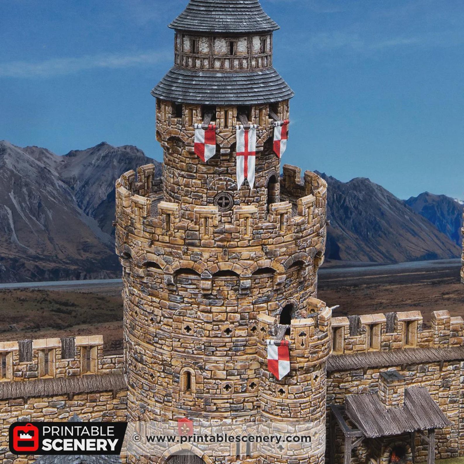 Dnd Castle Flags Banner Set Throne and Ash HEX Castle Walls Fortress ...