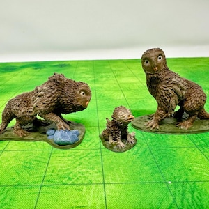 Dnd Owl Bear Family Set With Hatchling Cub Woodland Creature Tabletop ...