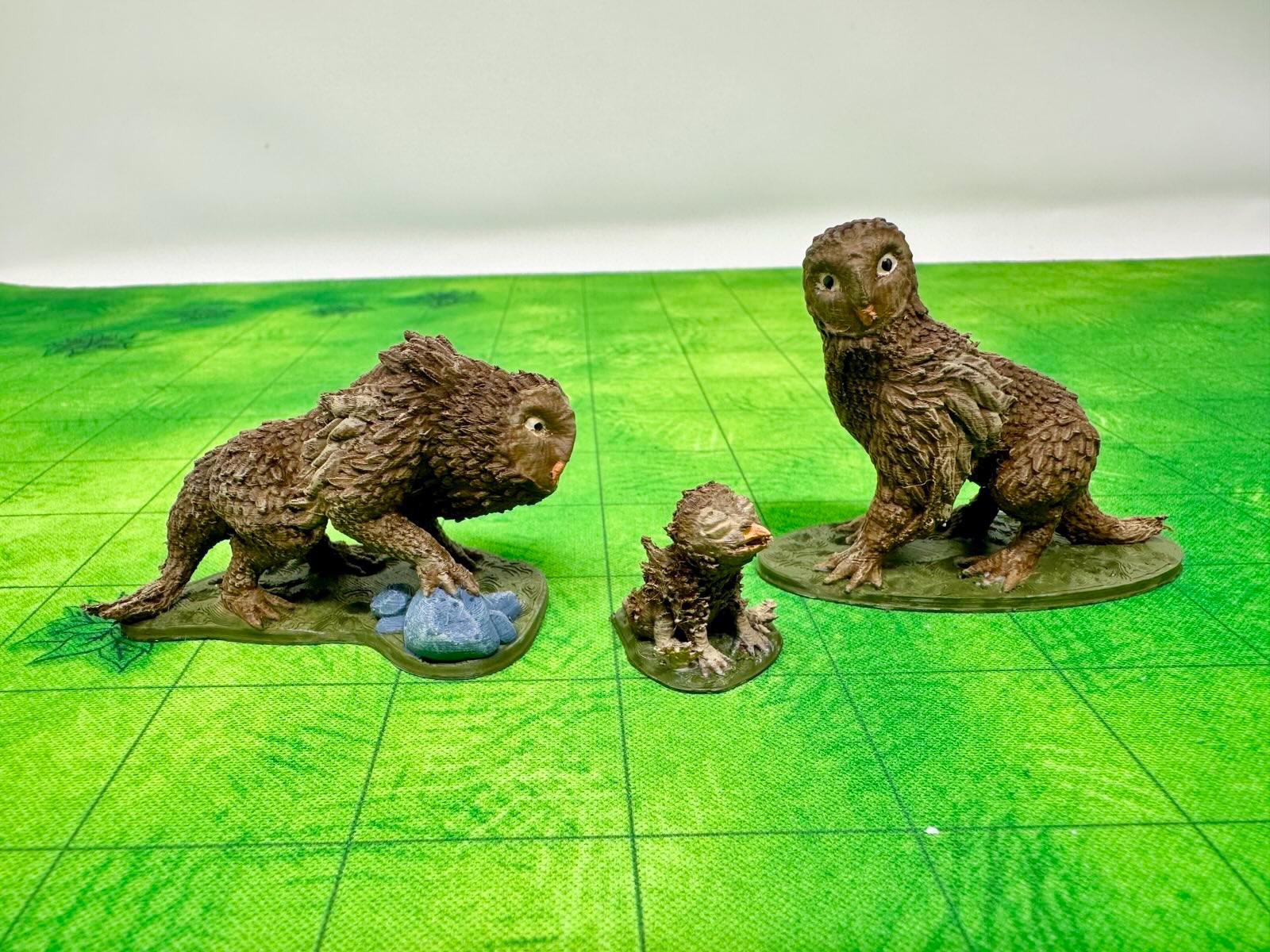 Dnd Owl Bear Family Set With Hatchling Cub Woodland Creature Tabletop ...