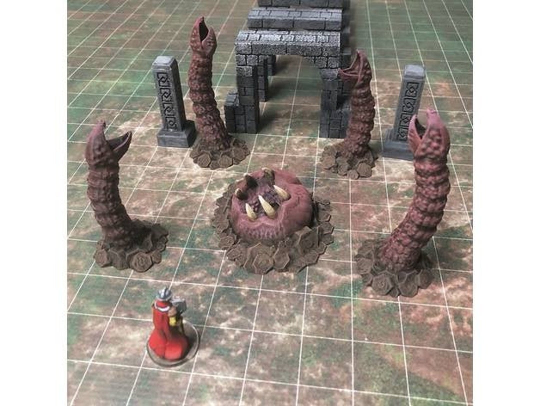 Dnd Giant Maw Ambush Monster Underground Creature Tentacles 28mm ...