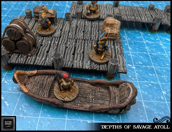 Dnd Adorned Longboat Tabletop Scatter Terrain Depths of Savage | Etsy