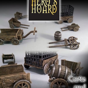 Dnd Carts and Wagons Set Caravan Merchant Supplies Village Tabletop ...