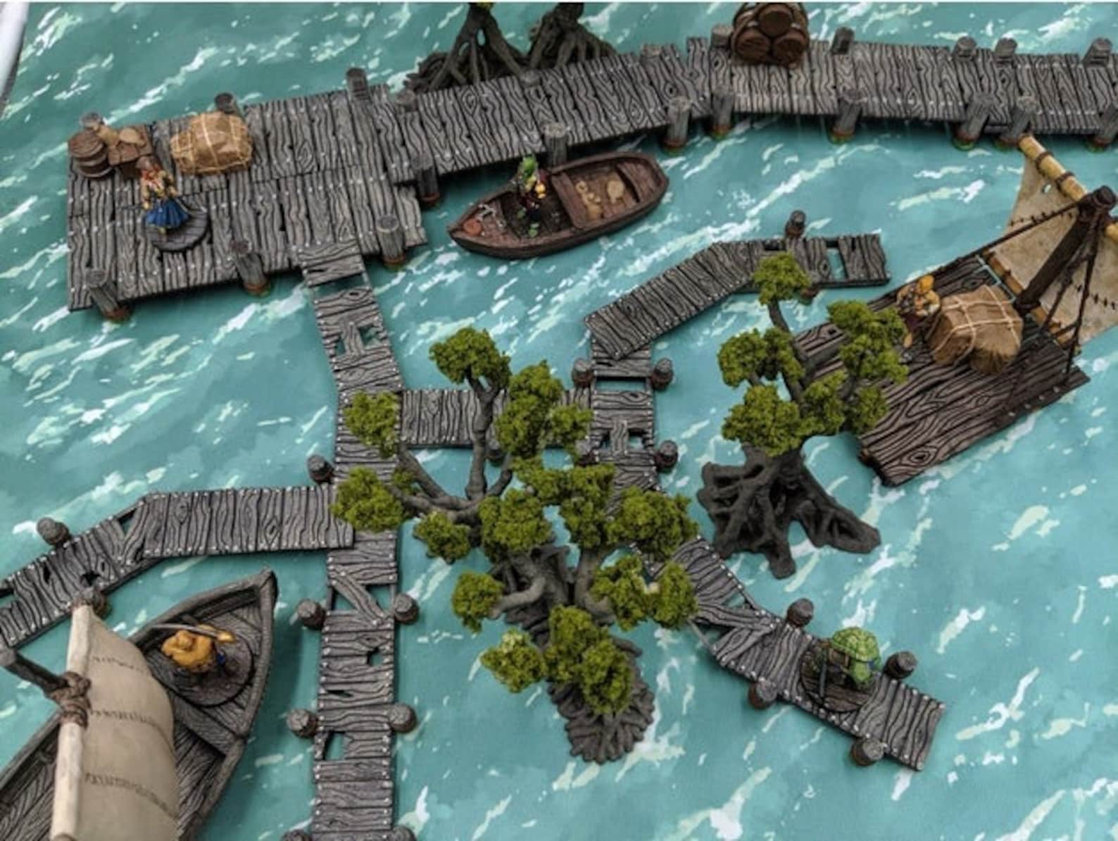 Dnd Modular Pier Dock Harbor Wharf Waterfront Boardwalk Tabletop ...