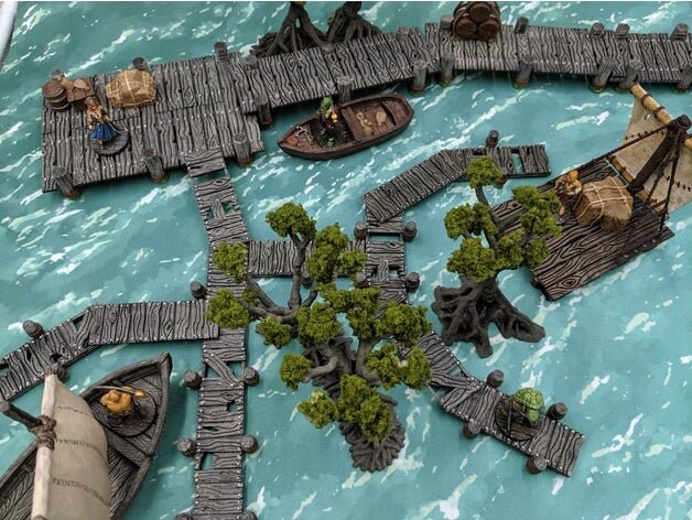 Dnd Modular Pier Dock Harbor Wharf Waterfront Boardwalk Tabletop ...