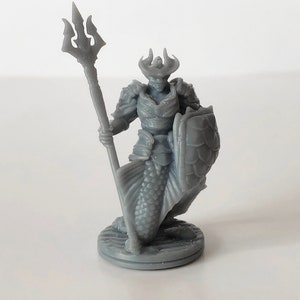Dnd Merfolk King With Trident Merman Mermaid Mini RPG D&D Dungeons and ...