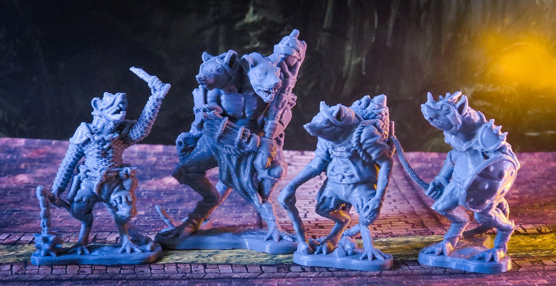 Dnd Rat Mutant Wererat Monster 28mm Miniature Wargaming Games RPG D&D ...