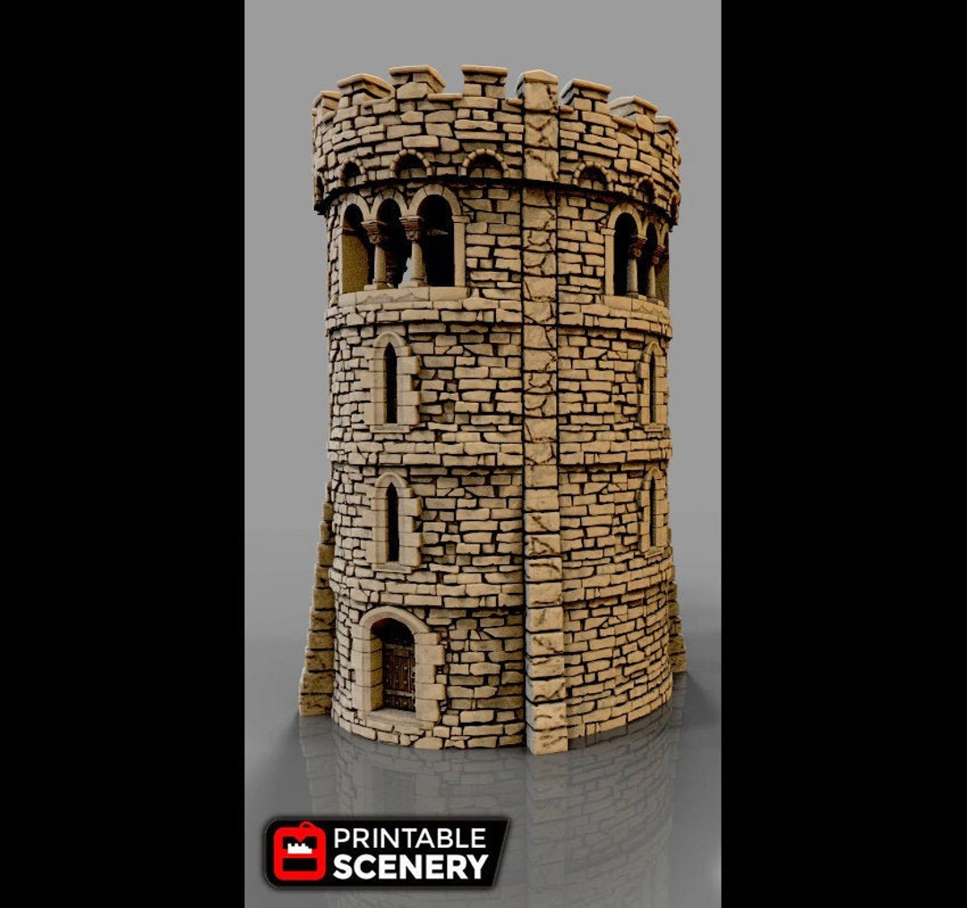 Dnd Medieval Castle Tower Round With Buttress Scatter Terrain ...