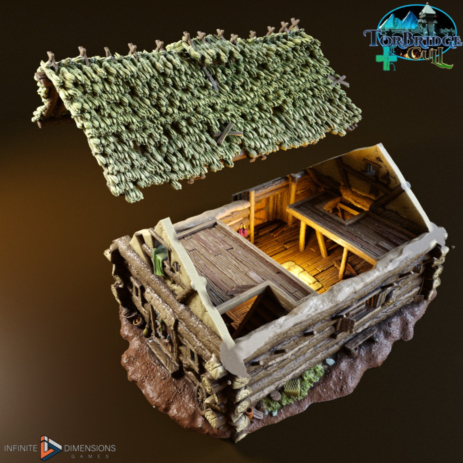 Dnd Log Farmhouse Rustic Cabin House Wood Lodge Torbridge Cull Tabletop ...