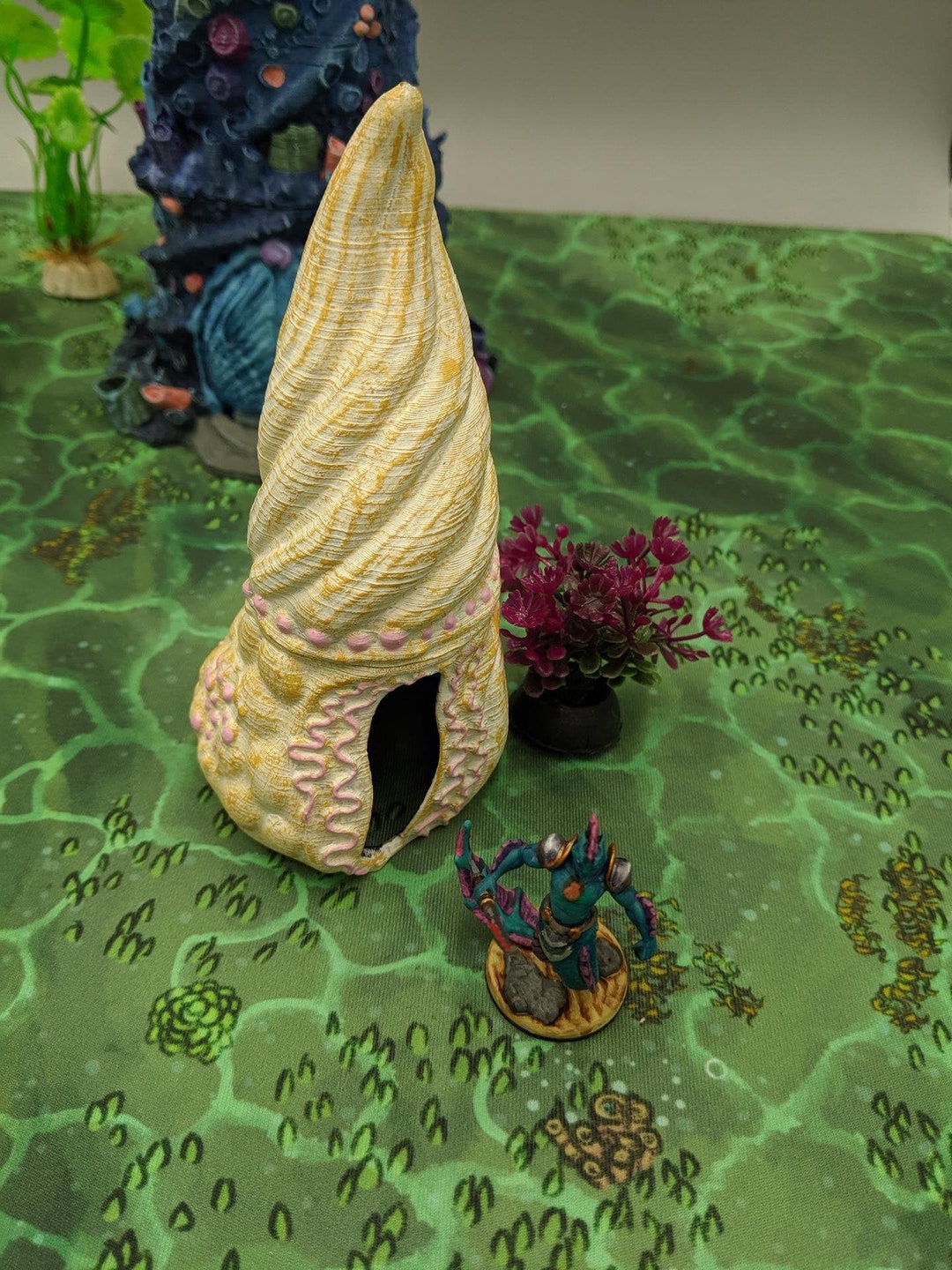 Dnd Aquatic Shell House Coral Reef Mermaid Atlantis Tabletop Miniature ...