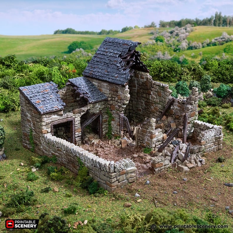 Dnd Ruined Farm Pig Pen From King and Country Village Tabletop - Etsy