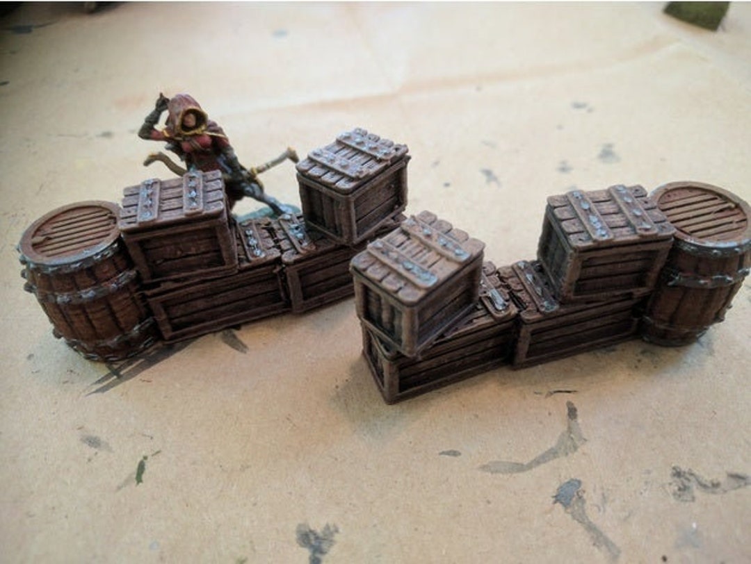 Dnd Stockroom Barricade SET 28mm Tabletop Scatter Warehouse Pirate ...