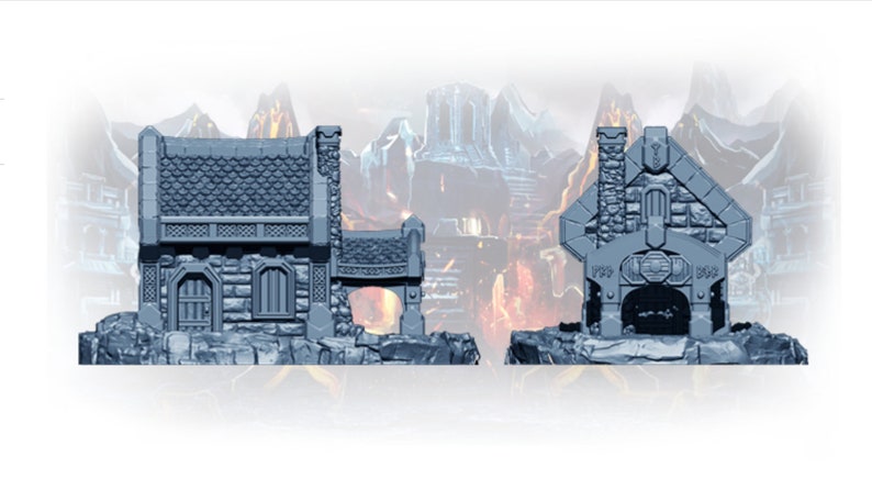 Dnd Dwarven Forge Mountain Dwarf Mining Mountain City Scatter Village ...