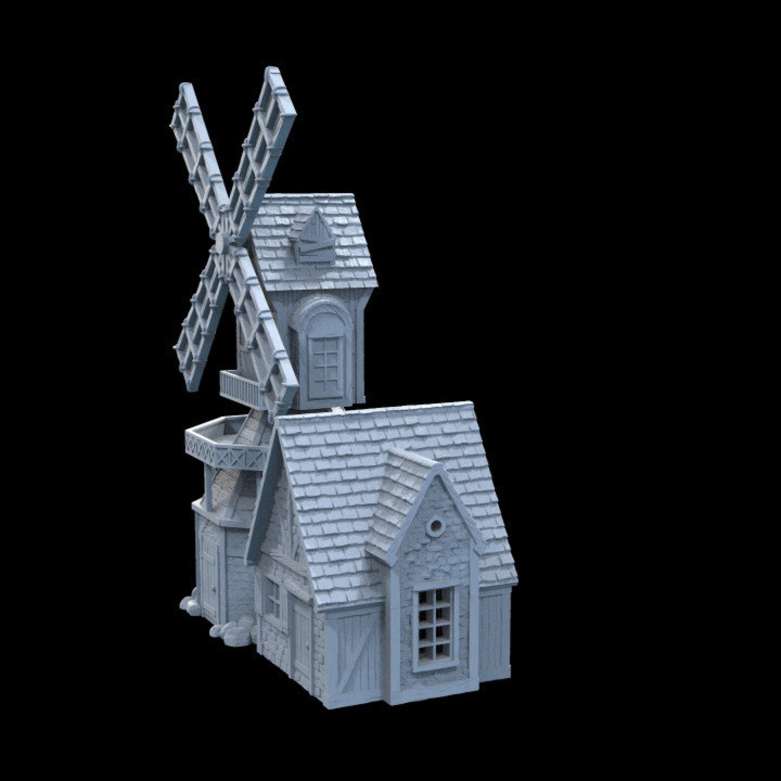 Dnd Windmill With Cottage - 28mm Scatter Village Tabletop Terrain ...