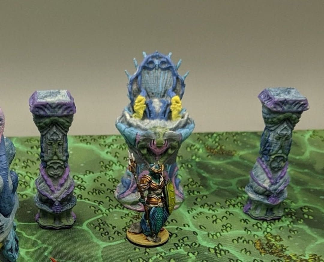 Dnd Atlantis Royal Sea Throne Depths of Savage Atoll Tabletop Scatter ...