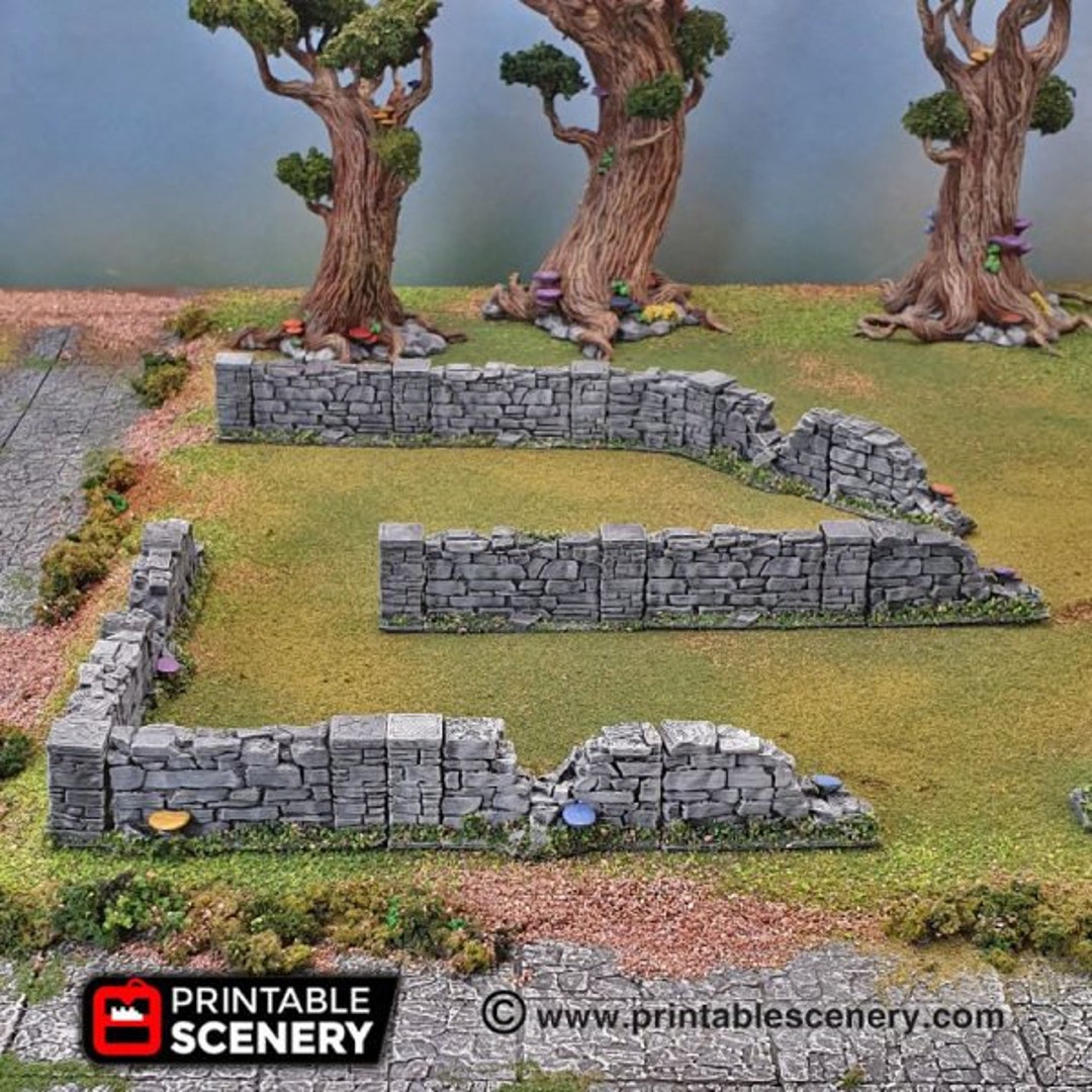 Dnd Schist Stone Fences Clorehaven Tabletop Scatter Terrain RPG ...