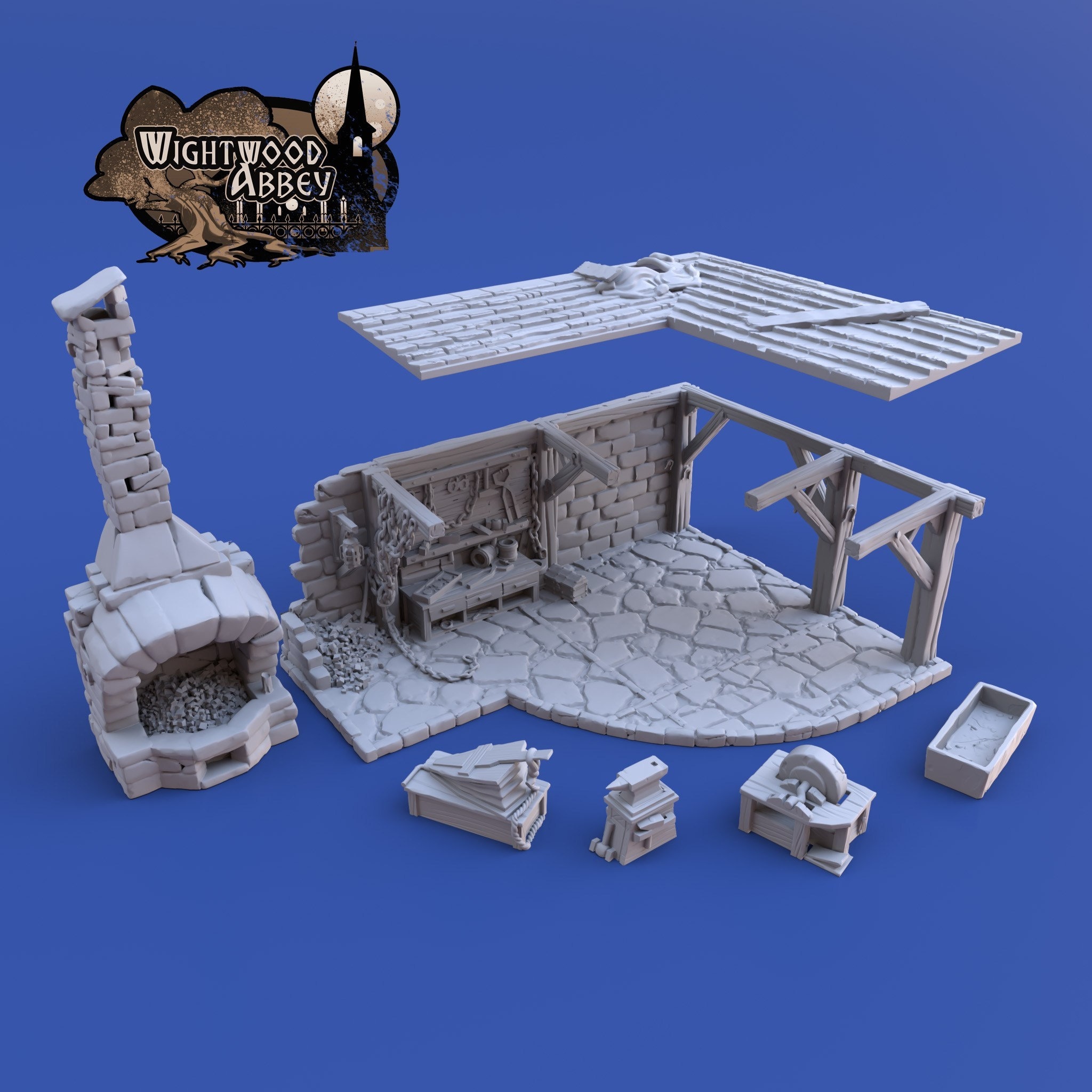 Dnd Blacksmith Smitty Smithy Merchant Shop Tabletop Scatter Terrain ...