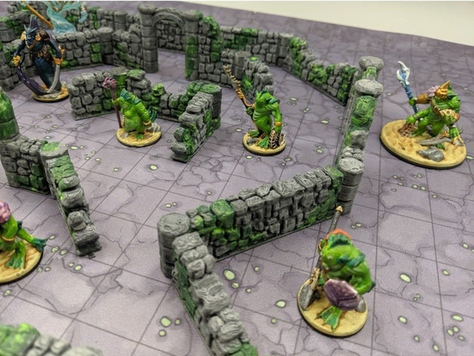 Dnd Ruined Stone Wall Dungeon Walls Fence With Arches Medieval Scatter ...