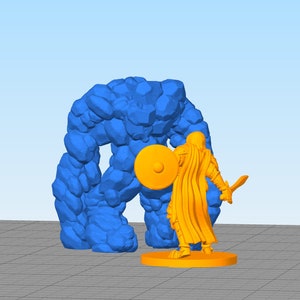 Dnd Earth Elemental Rock Creature Monster 28mm Tabletop Terrain ...