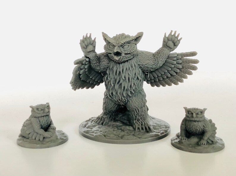Dnd Owl Bear Set Forest Cave Tabletop Miniature Tabletop Games - Etsy