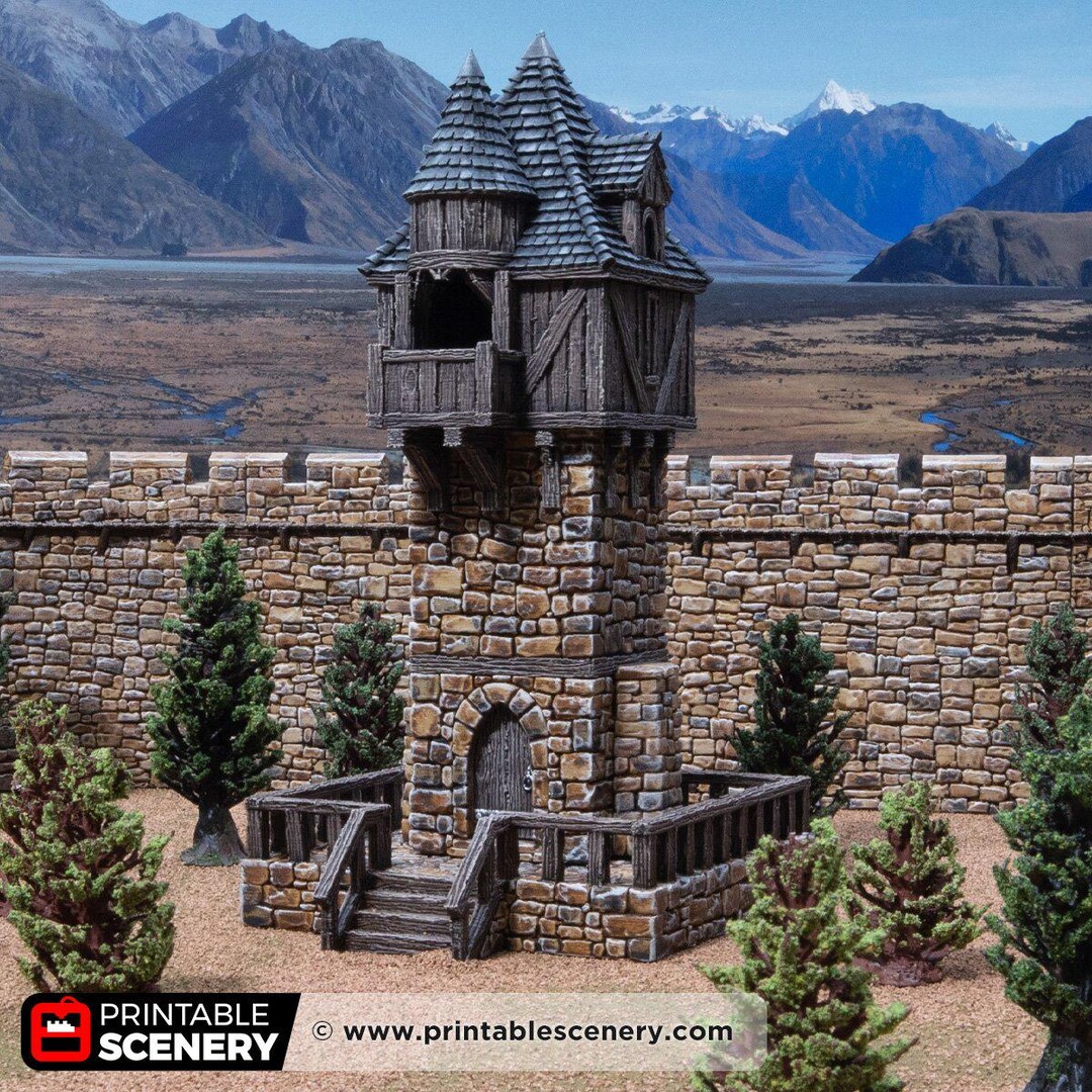 Dnd Hex Milbury Tower Bastion Turret Castle Medieval Village RPG ...