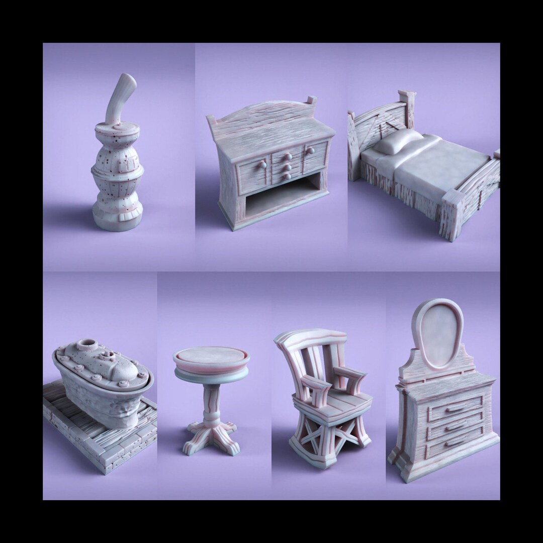 Dnd House Bathhouse Furnishings Medieval Western Town Railway Terrain ...