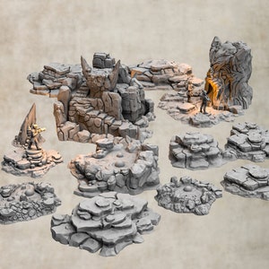 Dnd Lava Fire Altar Island Underdark Lava Ruins 28mm Underground Cave ...