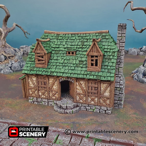 Dnd Perfectly Normal House Cottage Tabletop Scatter Terrain - Etsy Finland