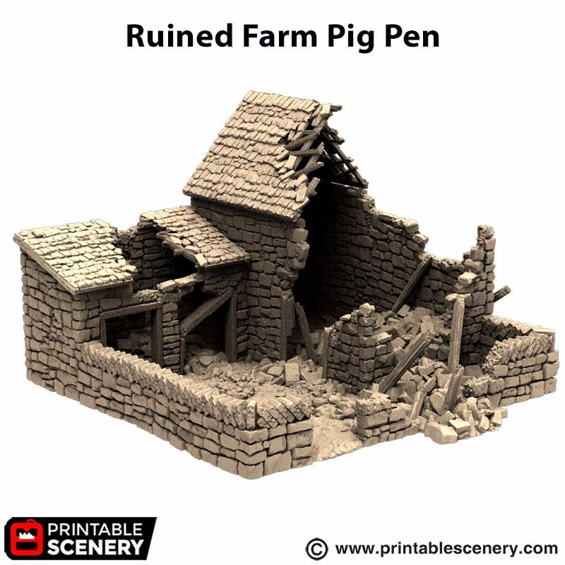 Dnd Ruined Farm Pig Pen From King and Country Village Tabletop - Etsy