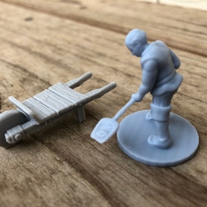 Dnd Dung Sweeper and Wheelbarrow Set Tabletop Scatter Terrain Peasant ...
