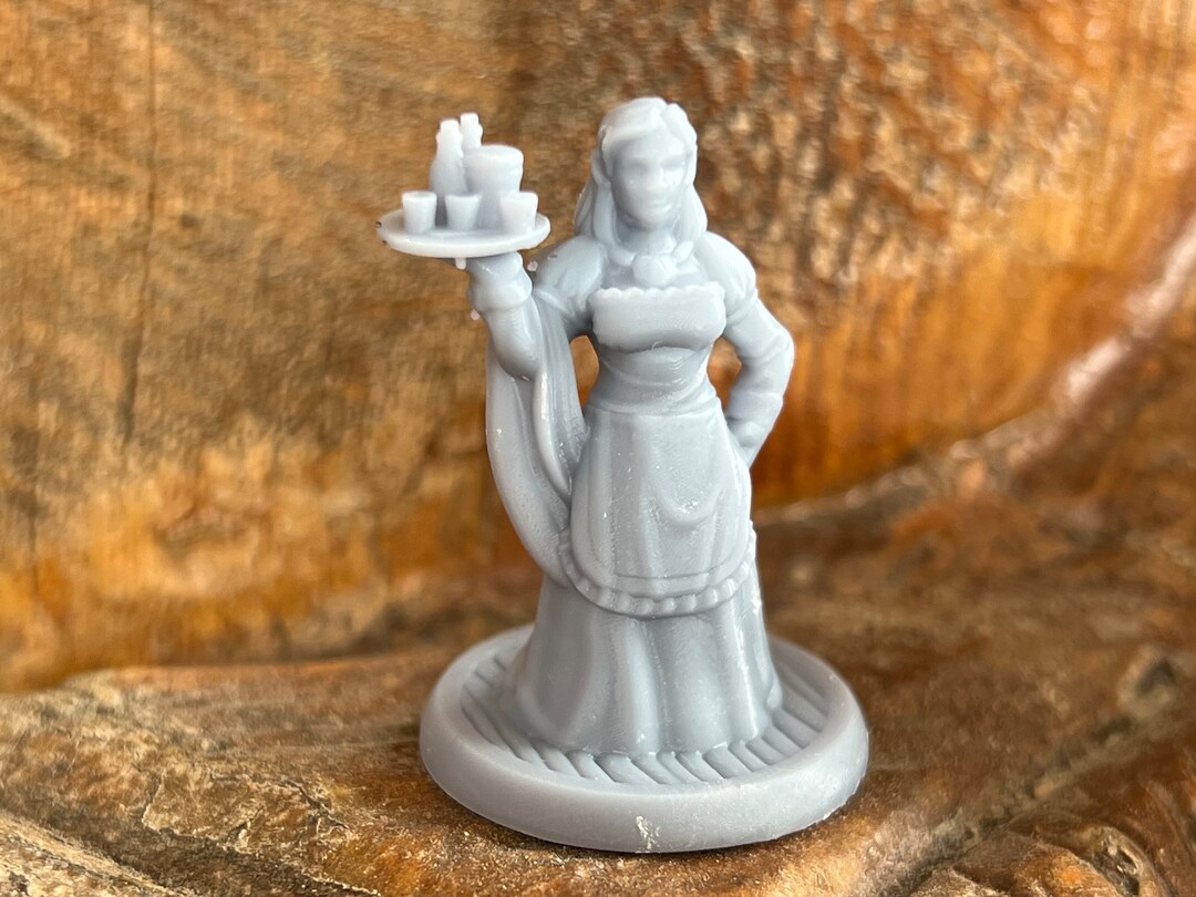 Dnd Barmaid Female Tavern 28mm Resin Miniature Village Townsfolk ...