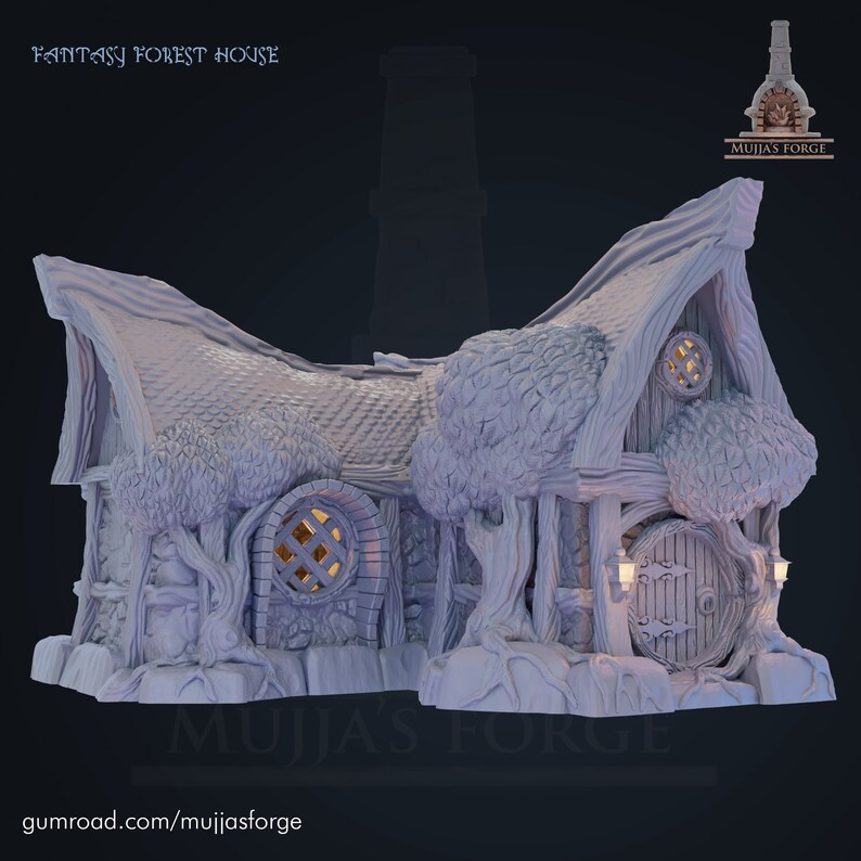 Dnd Forest Cottage Home House - 28mm Tabletop Miniature Village ...