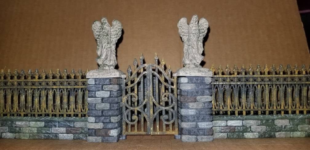 Dnd Cemetery Graveyard Gates Tabletop Village Terrain | Etsy